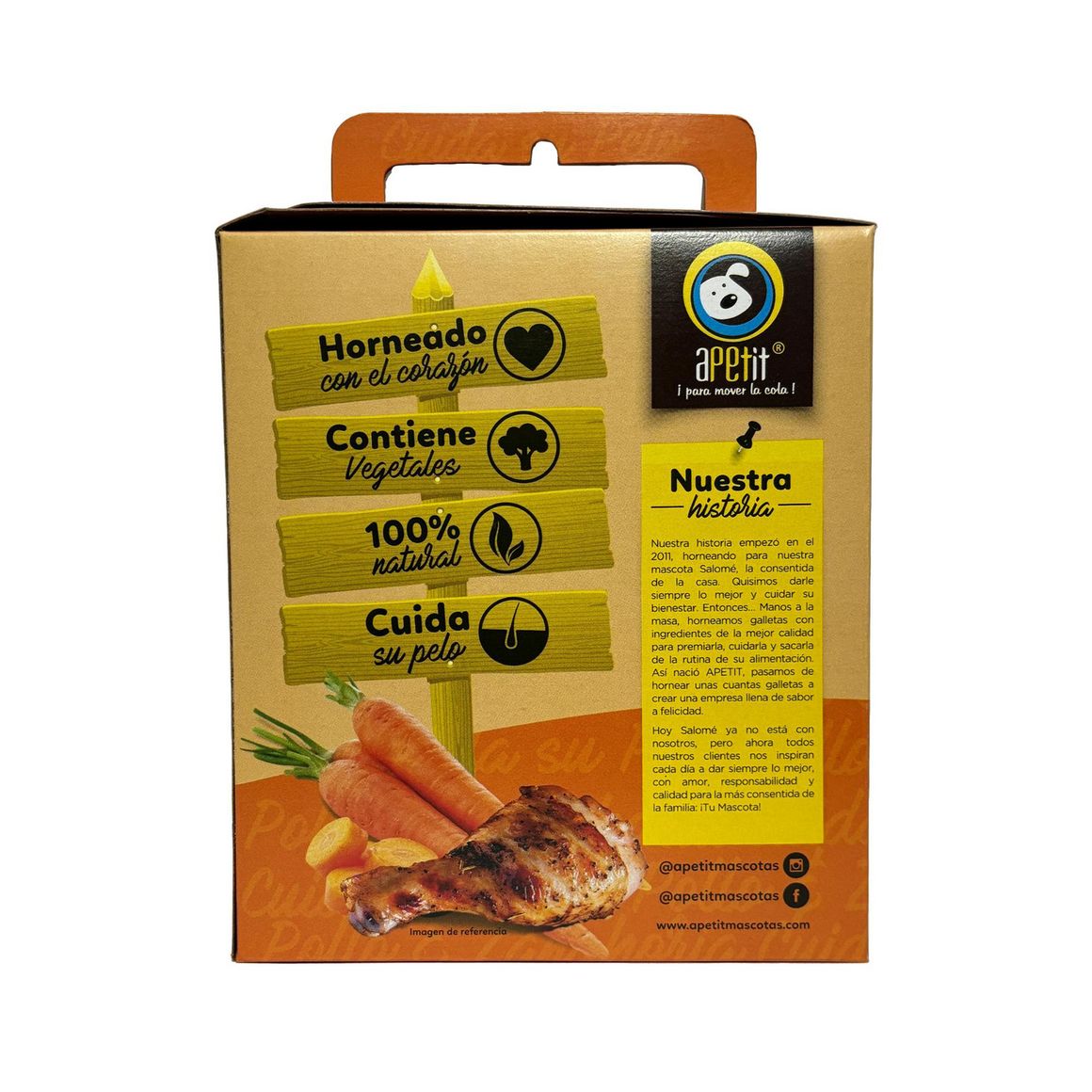 Snack para perro apetit horneadas pollo y zanahoria 200g para todas las ...