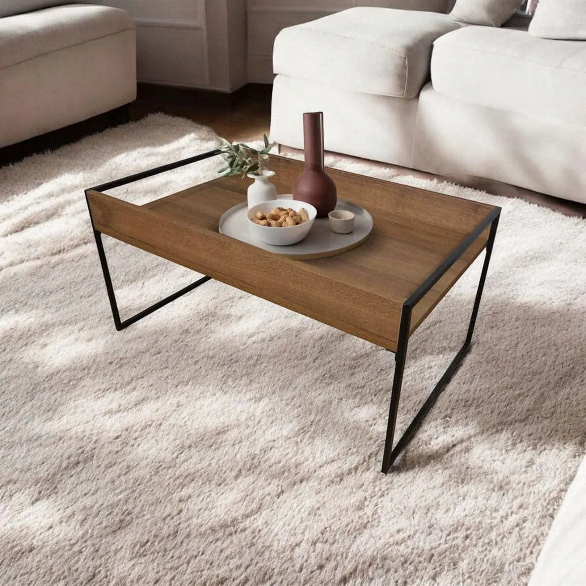 Mesa de centro rectangular new 40x50x80cm amaretto - Homecenter.com.co