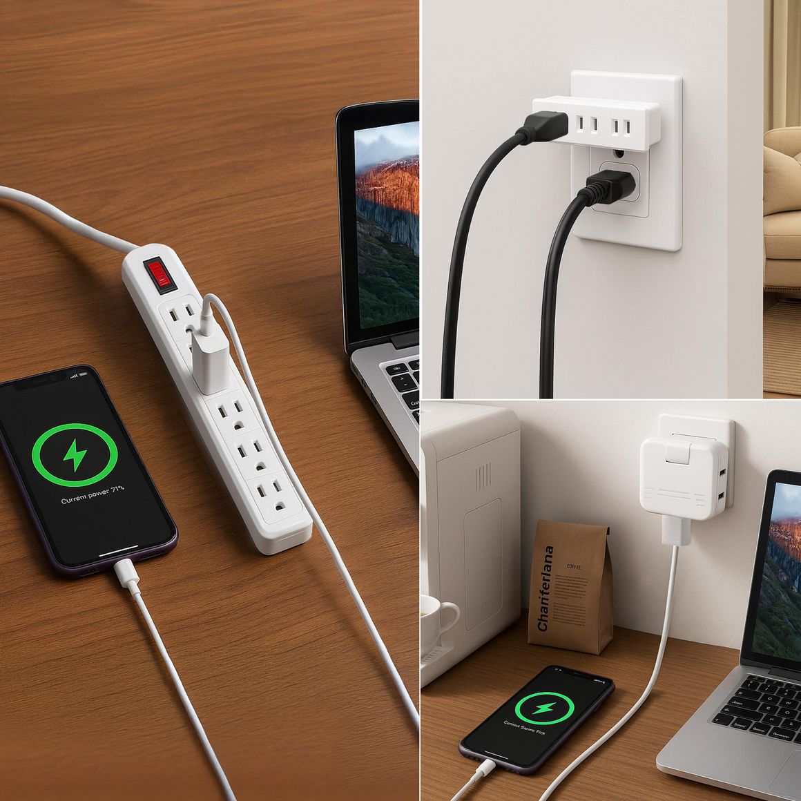 Kit Eléctrico 3 En 1 Multitoma 6 Salidas + Multitoma Pared 3Salidas ...