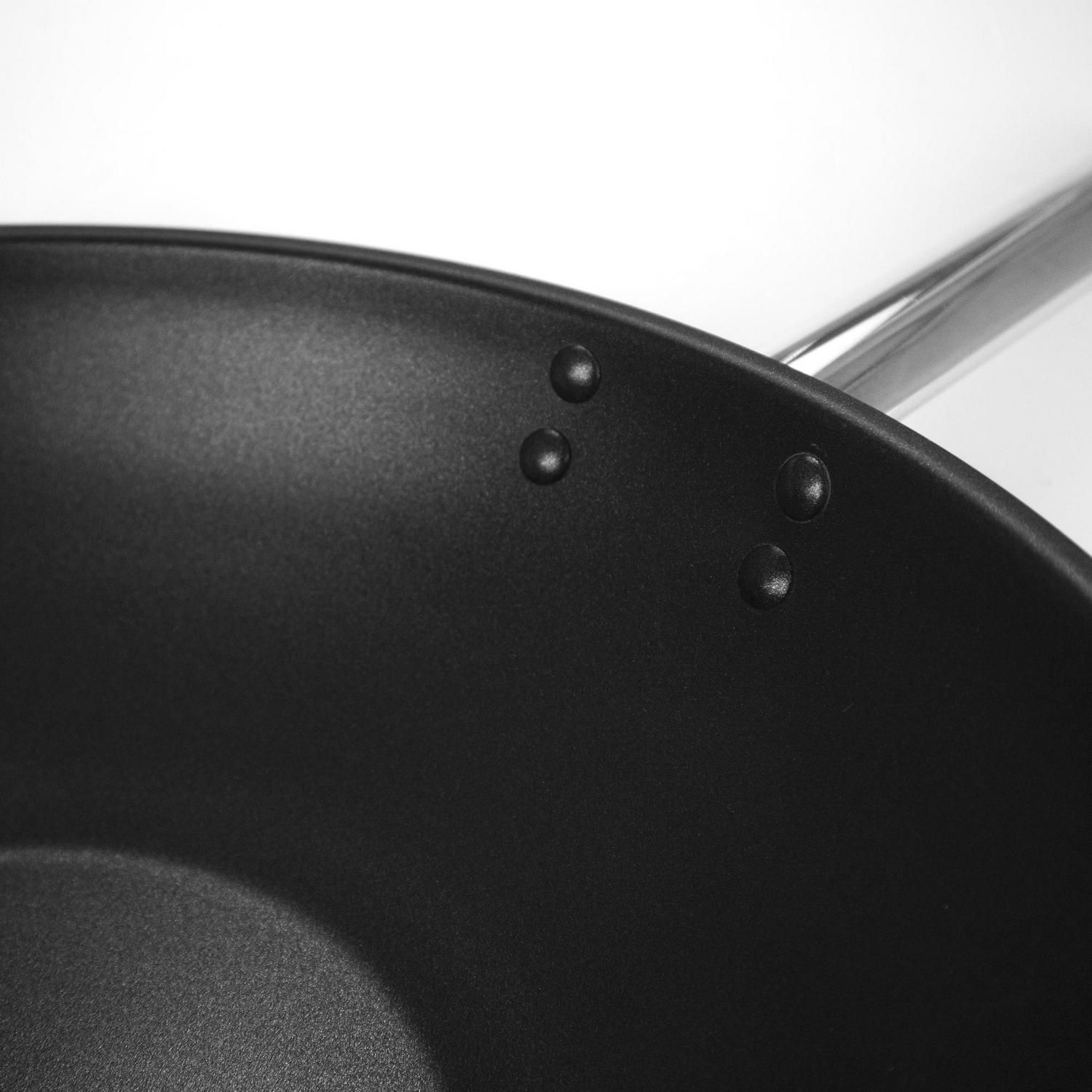 Wok Antiadherente en Acero Inoxidable 28 cm 3 Litros Plateado/Negro ...