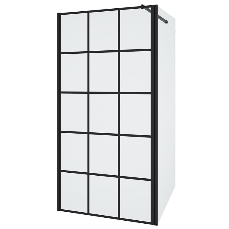 División De Baño Marco Negro Cuadros 100x195cm Apertura Pivot Sensi ...
