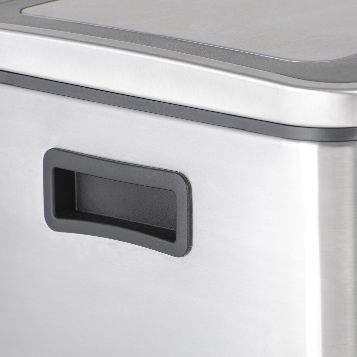 Caneca en Acero Inoxidable 15 Litros 2 Compartimientos Gris con Pedal ...