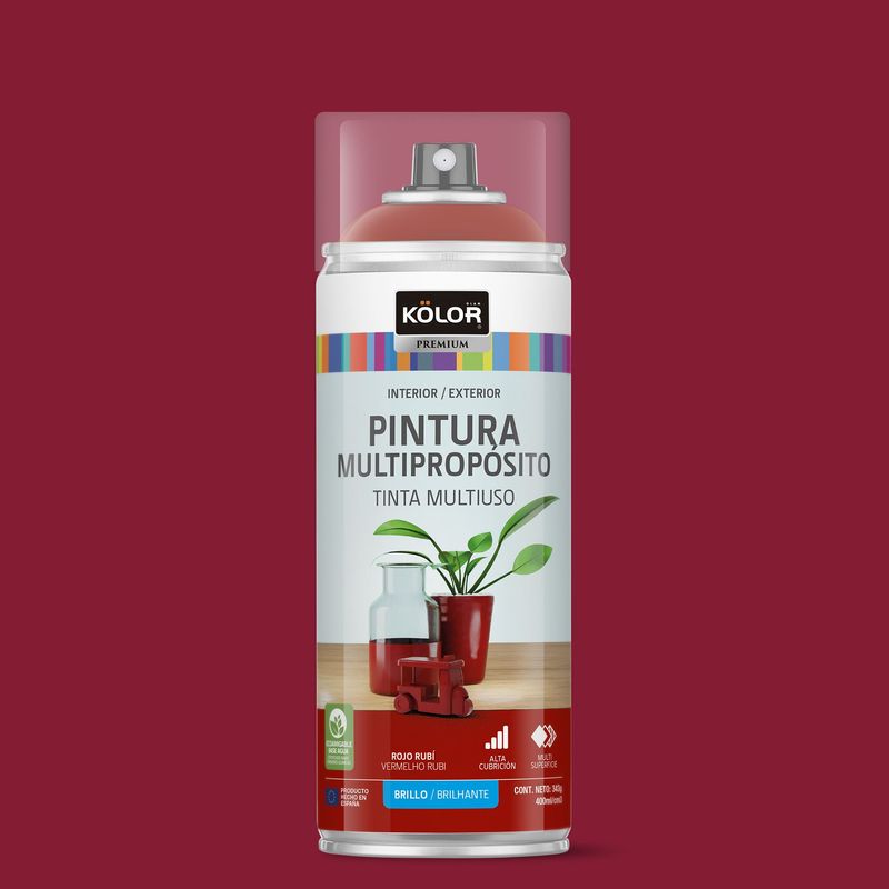 Aerosol Rojo Rubí Brillante 400 ml KOLOR | falabella.com