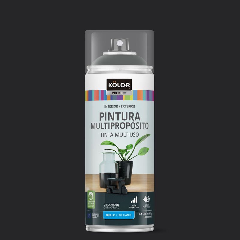 Aerosol Gris Carbón Brillante 400 ml KOLOR | falabella.com