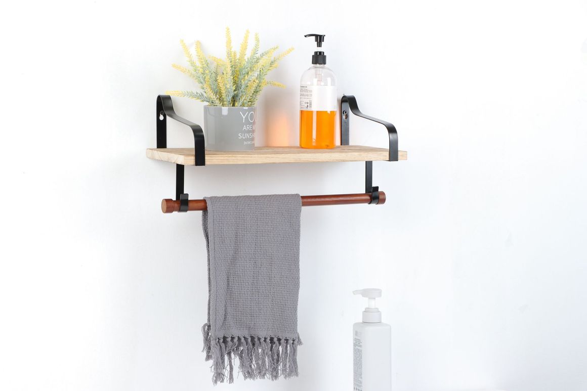 Repisa Pared Madera/metal 1 Barra - Homecenter.com.co