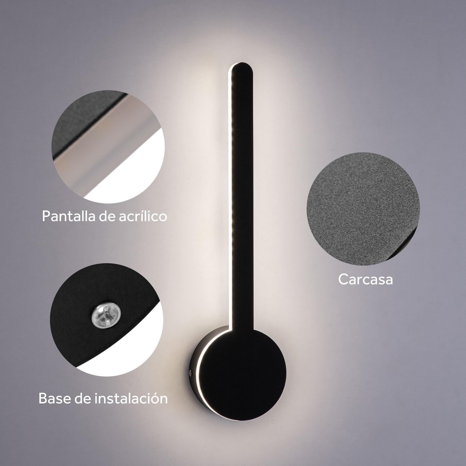 Aplique Led Kelly 16w Negro - Homecenter.com.co