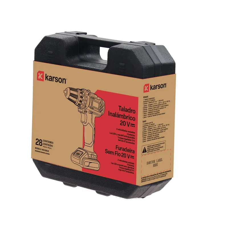 Taladro Rotación 3/8 Pulgada 20v Con 1 Batería Y 24 Accesorios Karson ...