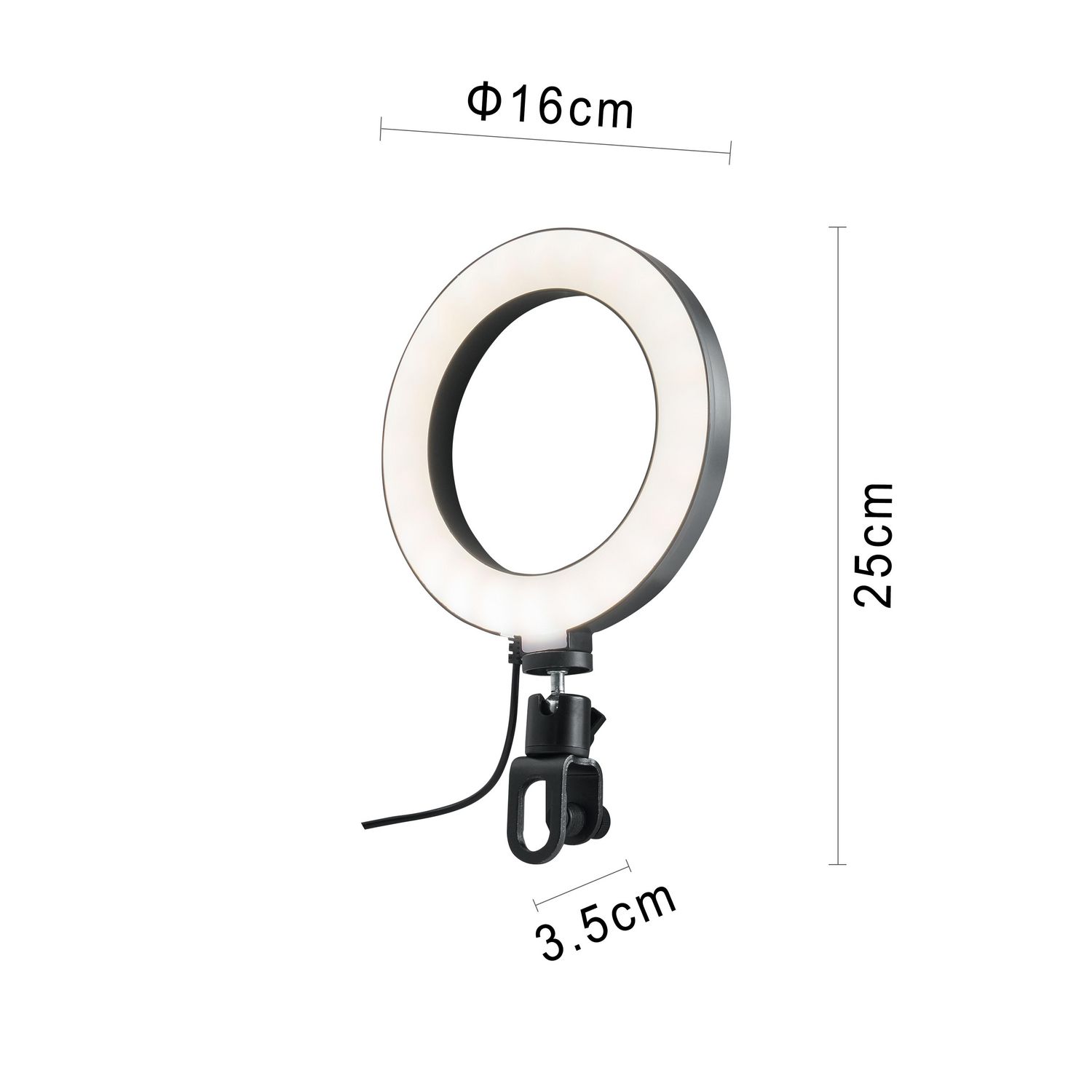 Aro Luz Clip Con 3 Cambios de Temperatura de Color Notebook Negro ...