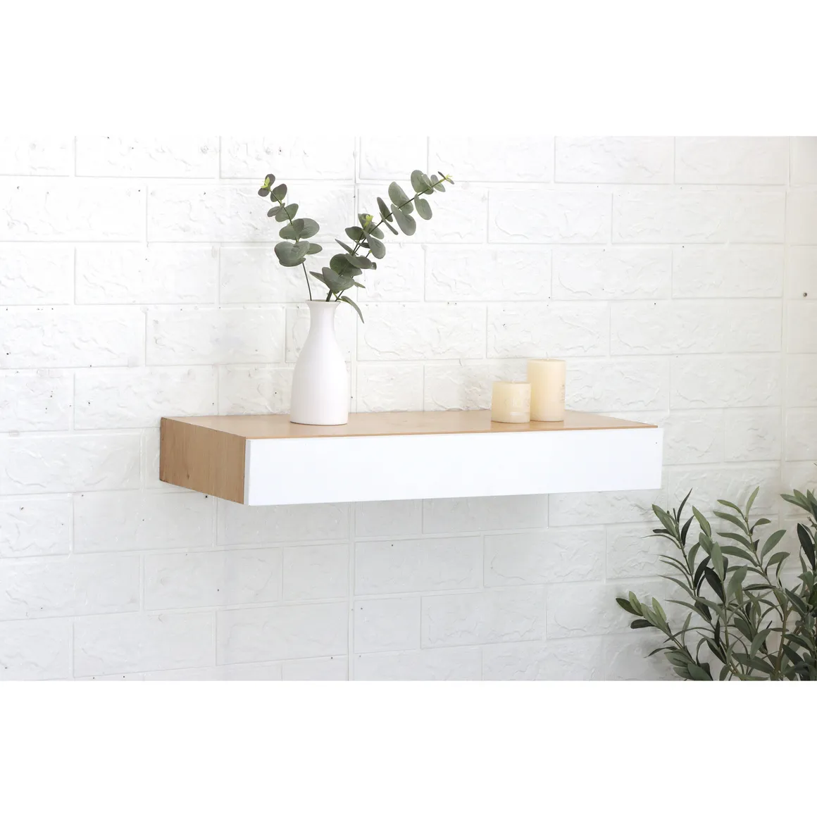 Repisa Cajón 60x24x8cm Madera Natural - Homecenter.com.co