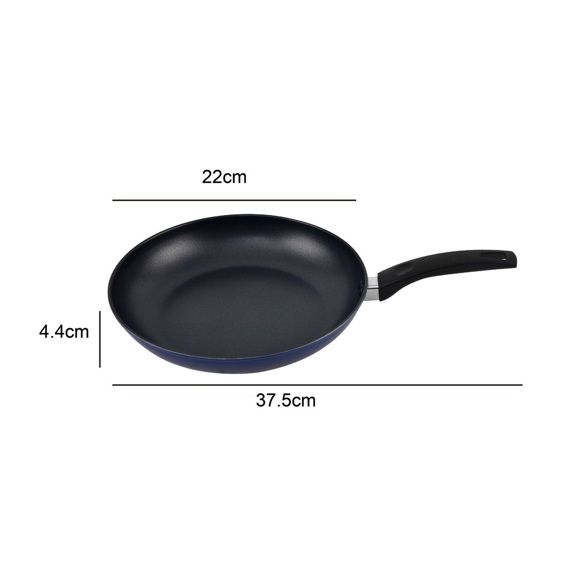 Set de 3 Sartenes Antiadherentes en Aluminio 18, 22 y 28 cm Negro ...