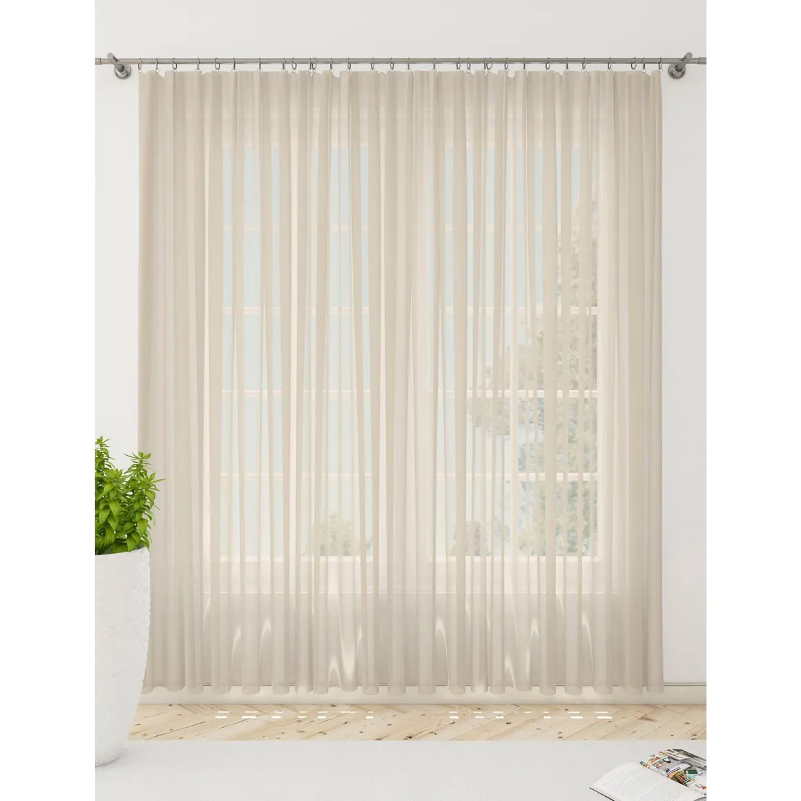 Cortina Tergal Crema 140 x 210 cm - Sodimac.com.mx