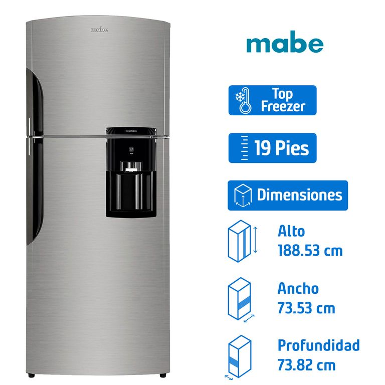 Refrigerador Mabe 19 pies3 Top Freezer Gris Rms510Iamrm0 | Sodimac