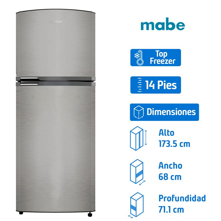 Refrigerador Mabe 14 pies 3 Convencional Gris Rme360Pvmrm0 | Sodimac