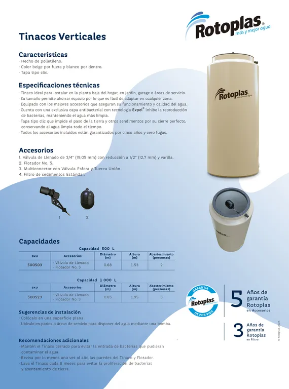 Tinaco vertical Rotoplas 1000 L - Sodimac.com.mx