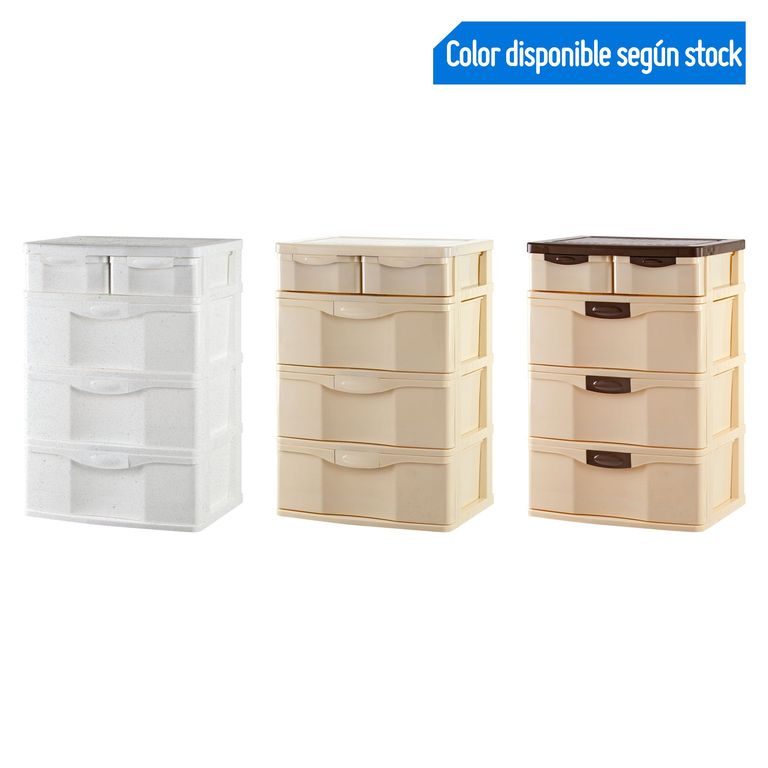 Cómoda Comodina Plástica 5 Cajones 41x54x82cm | Sodimac Falabella