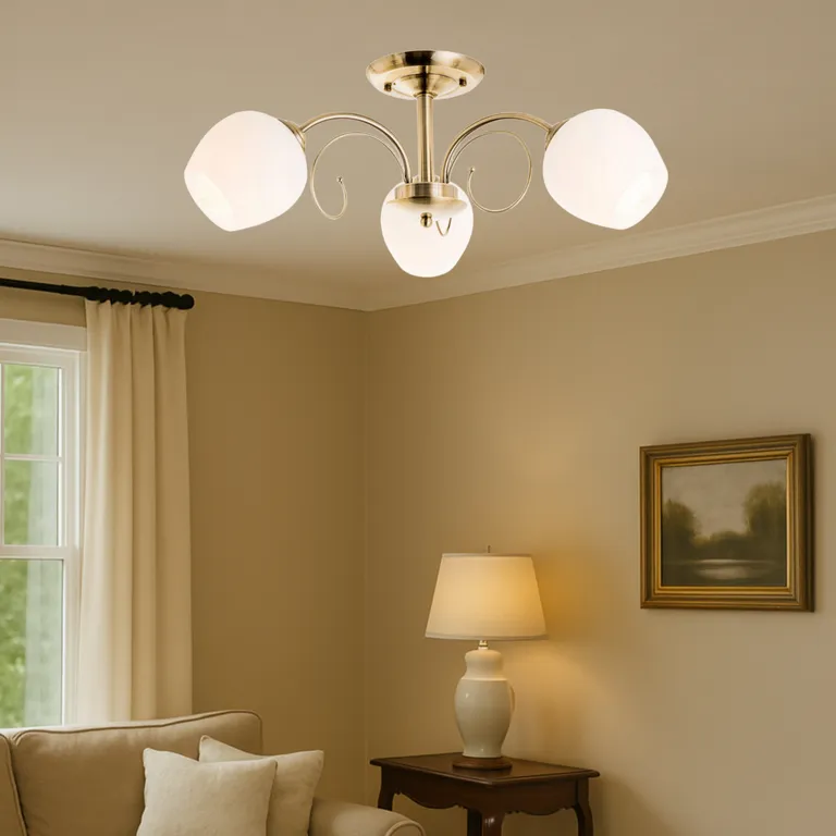 Lámpara de Techo Valencia 3L E27 Blanco | Sodimac Falabella