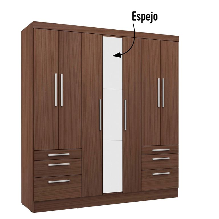 Ropero 6 puertas 6 cajones con espejo Valencia | Sodimac Falabella