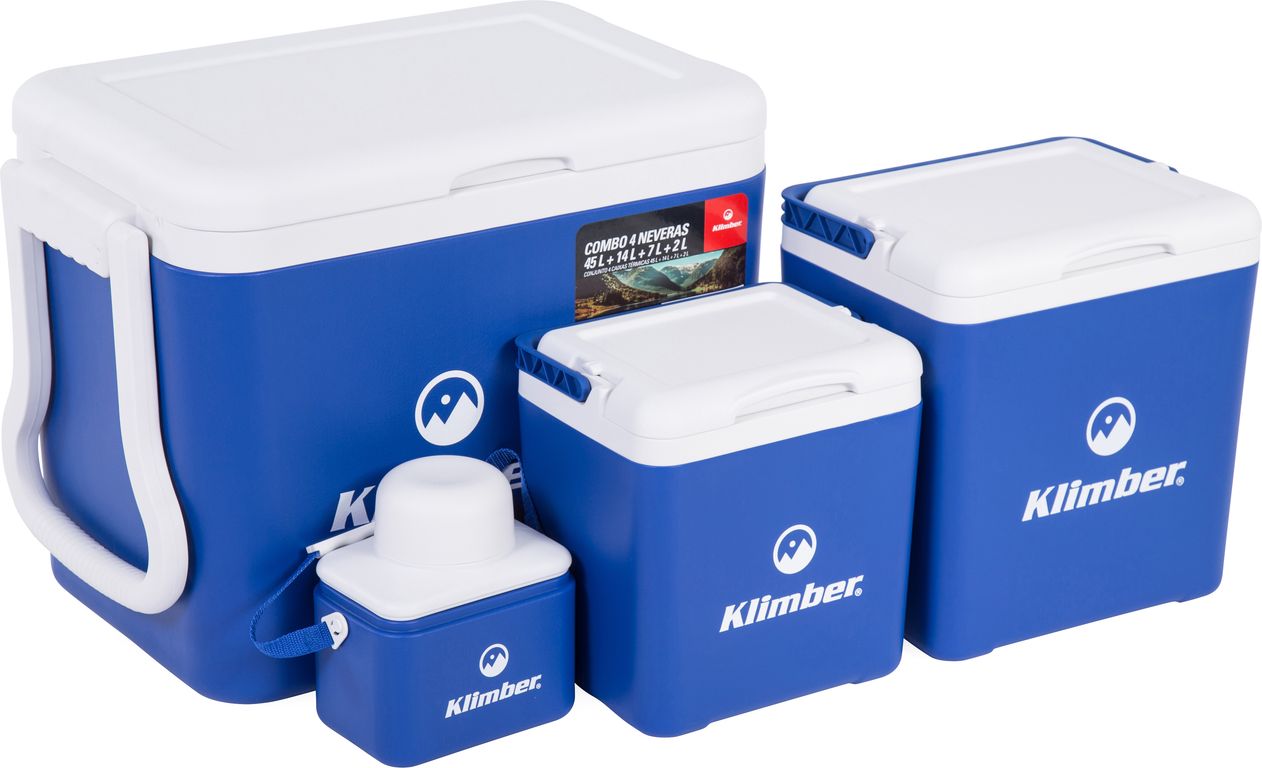 Combo Cooler 4 Piezas Klimber Azul/Blanco 45/14/7/2 Litros KLIMBER ...