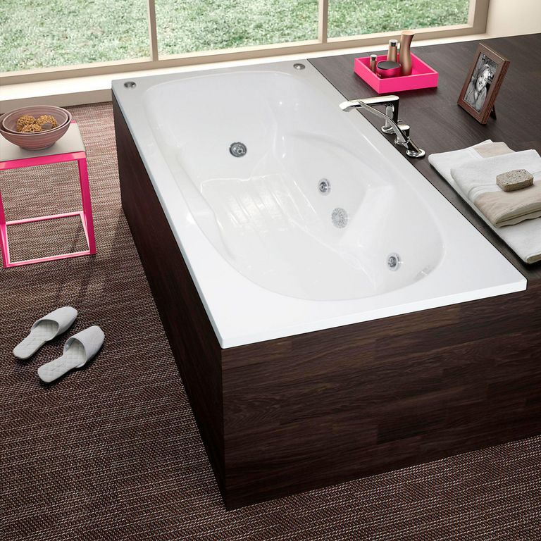 Tina Hidromasaje Rectangular Estandar Builder 130x80cm Blanca | Sodimac ...