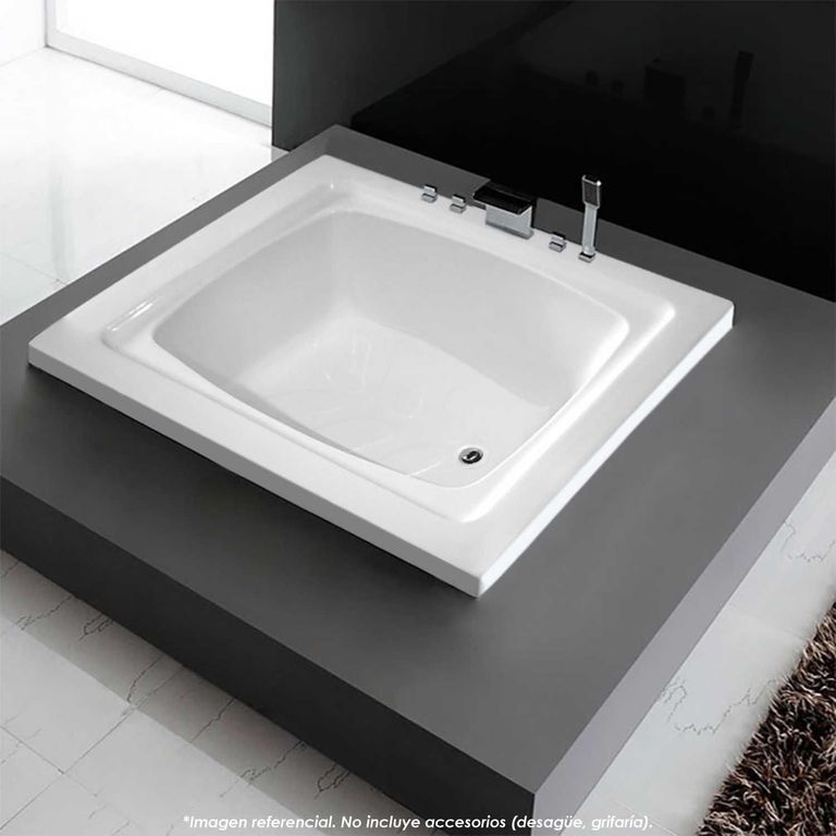 Tina de Baño Rectangular Menina 106x90cm Blanca | Sodimac Falabella