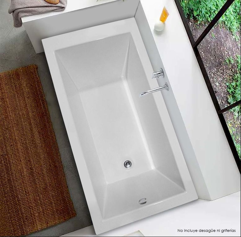 Tina de Baño Rectangular Minimalista 150x80cm Blanca | Sodimac Perú