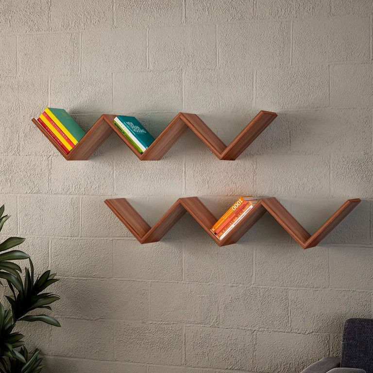 Repisa Flotante Zigzag 60x11.8x11.8cm Wengue | Sodimac Falabella