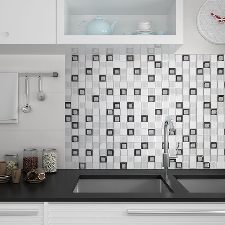 Mosaico Keops Blanco Marmolizado 30x30cm para pared - Venta por unidad ...