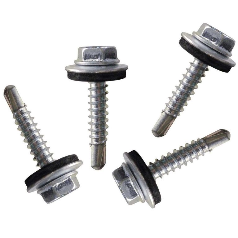 Tornillo Autoperforante Hexagonal con Argolla Neoprene 1/4x8 4 Unid ...