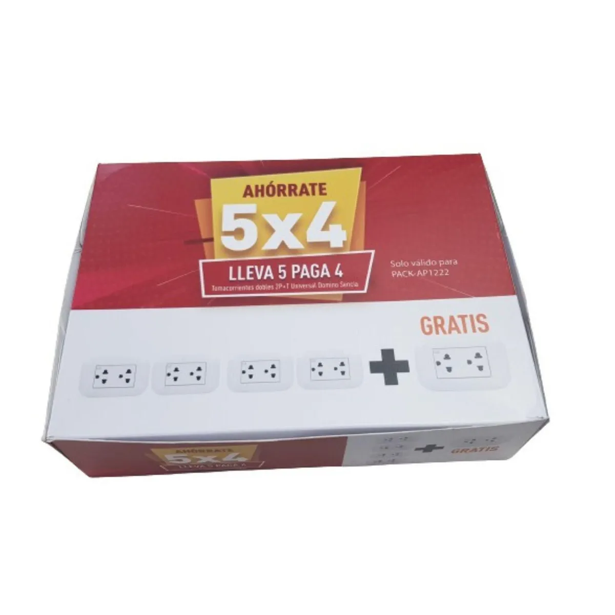 Pack 5 Tomacorrientes Doble Universal + Tierra Domino Sencia Bticino ...
