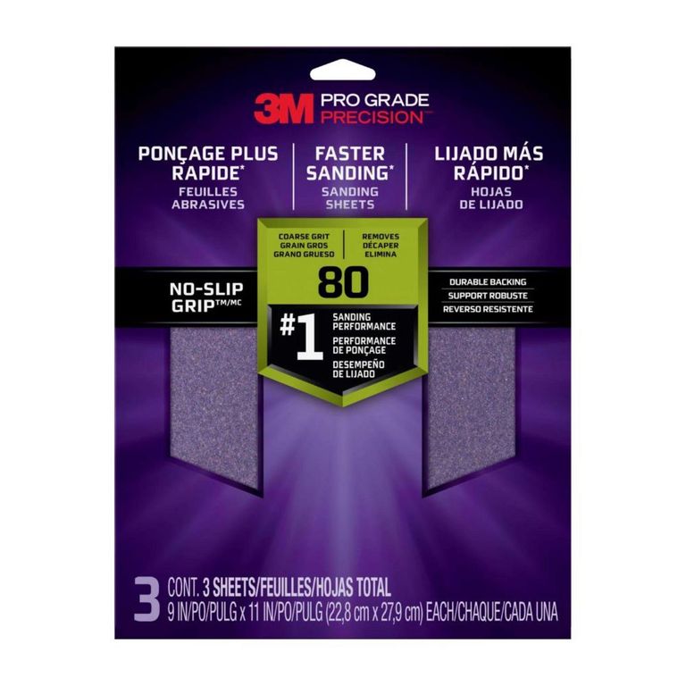 Lija 3M Pro Grade Precisión Grano 80 Lijado Pesado Pack 3 | Sodimac ...