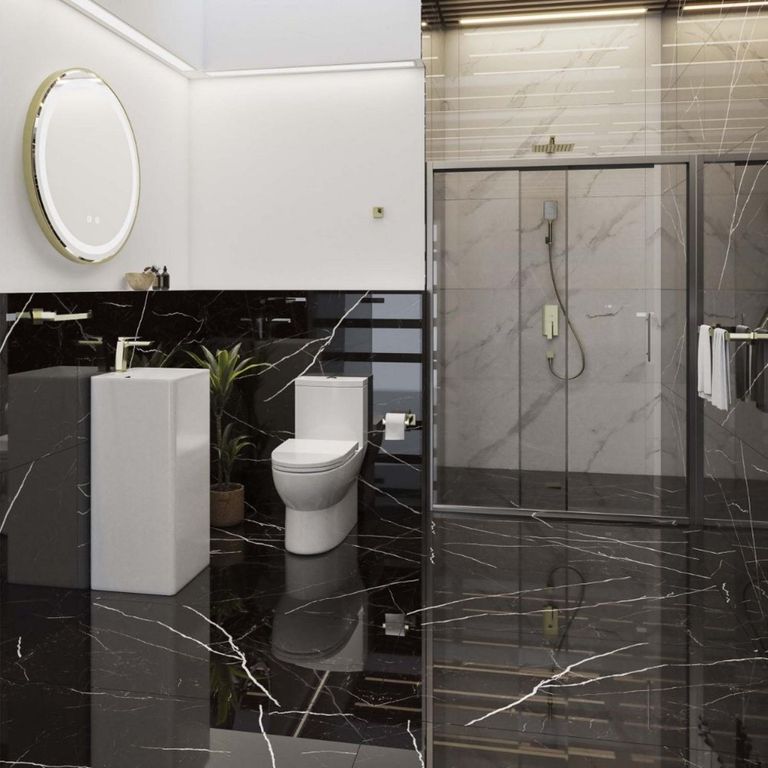 Porcelanato Negro 60x60cm 1.44m2 Marmolado Brillante Marquina | Sodimac ...