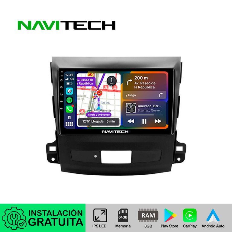 Autoradio Navitech CarPlay & Android Auto Mitsubishi Outlander 2006 ...
