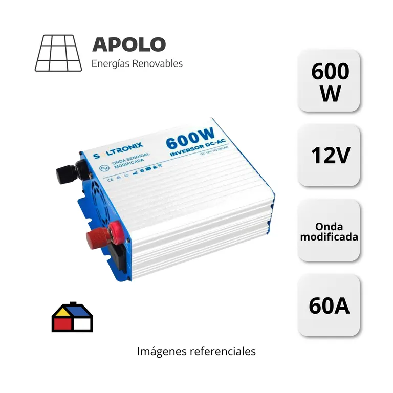 Inversor Soltronix Apolo 600W-12V | Sodimac Falabella
