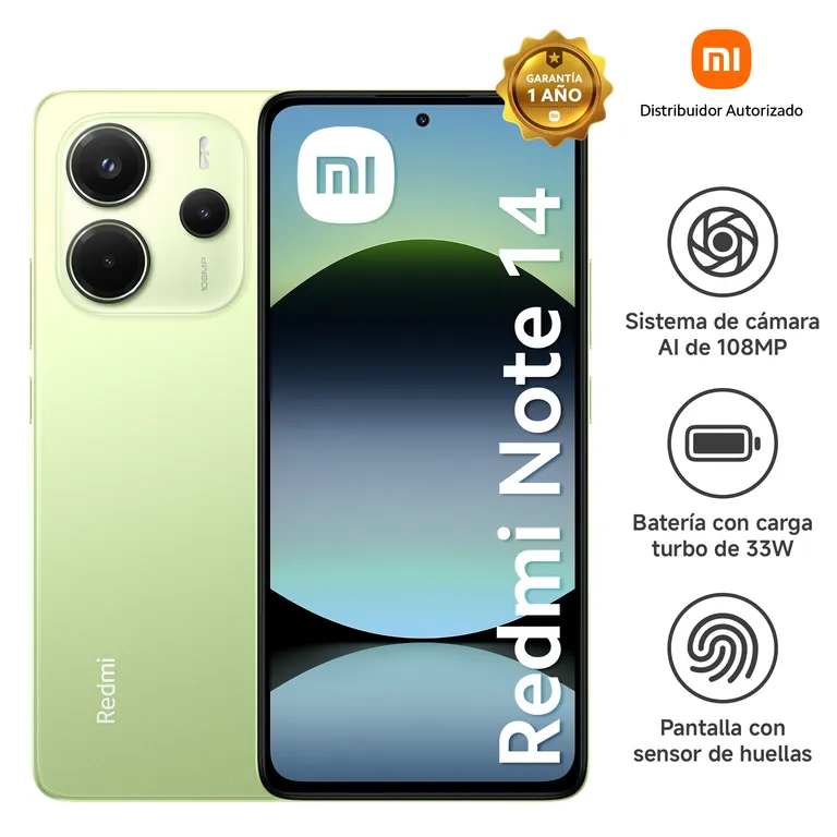 Redmi Note 14 Lime Green 8GB 256GB | Sodimac Falabella
