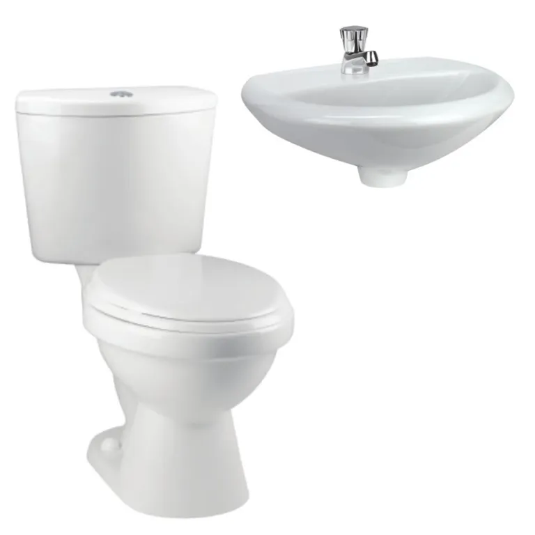 Sala Rapid Jet Premium: Tanque Doble Pulsador + Taza + Lavamanos ...