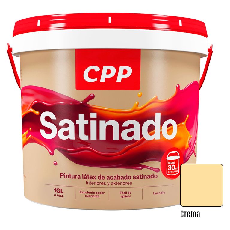 Pintura CPP Látex Satinado Crema 1GL | Sodimac Perú