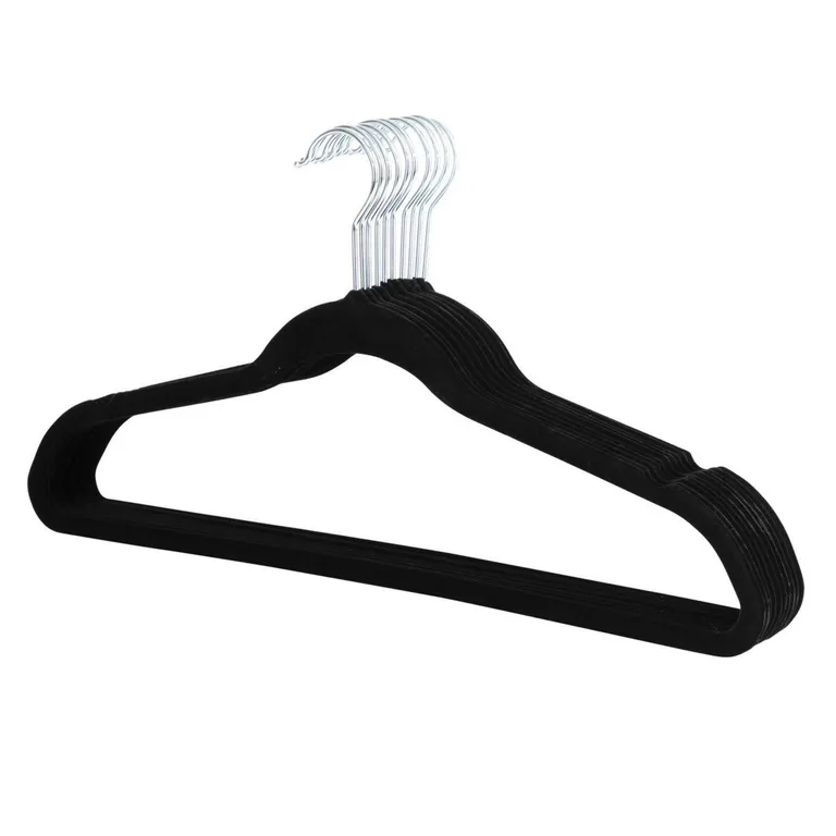 Set x30 Colgador de Ropa de Gamuza Negro | Sodimac Perú