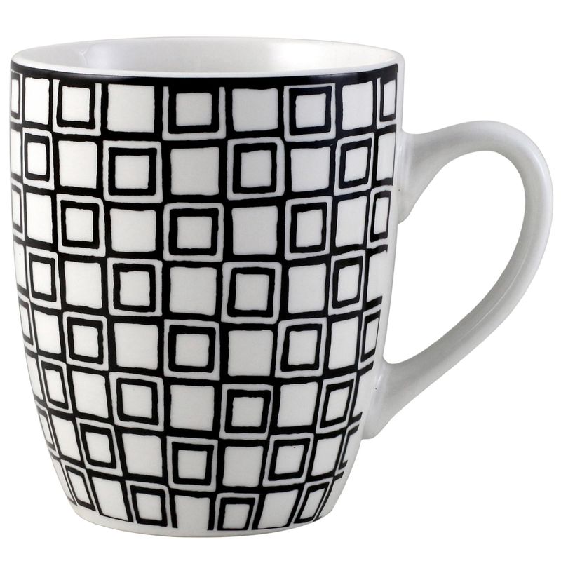 Mug Checkers 425ml Blanco/Negro | Sodimac Falabella