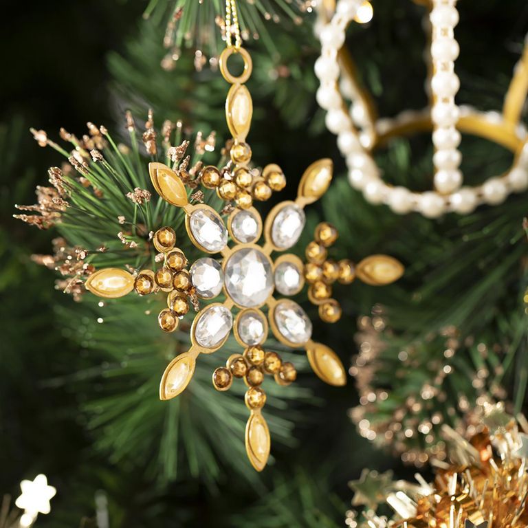 Adorno de Árbol Copo de Nieve Navidad 12cm | Sodimac Falabella