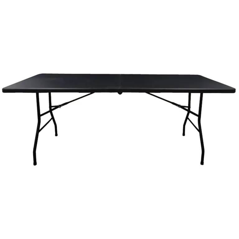 Mesa Plegable Rectangular Negra 180X74 CM | Sodimac Falabella