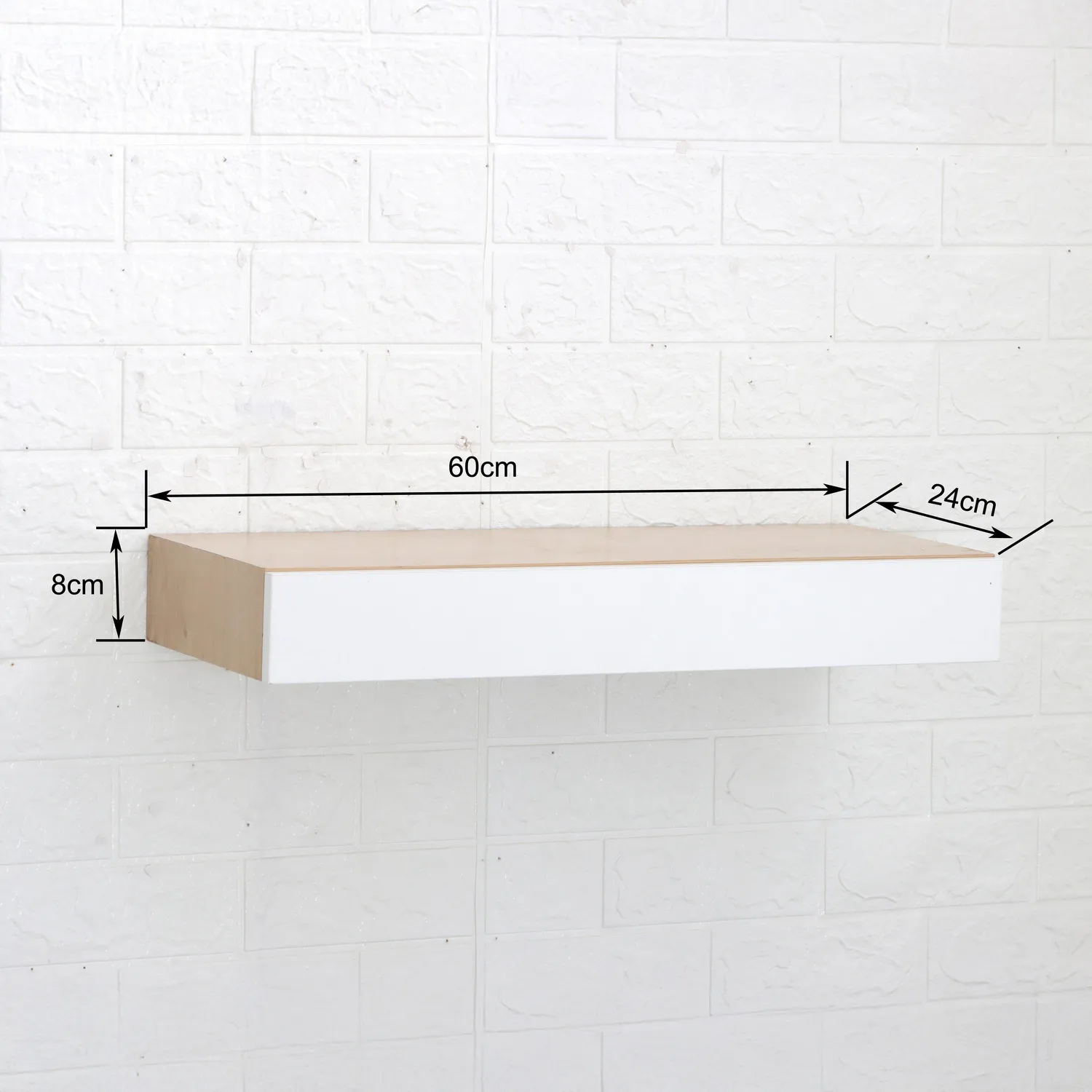 Repisa de Melamina con Cajón Blanco 60x24x8cm | Sodimac Falabella