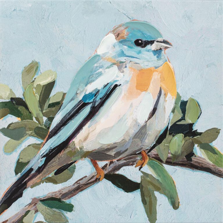 Cuadro Canvas Pajarito Azul 40x40cm | Sodimac Perú