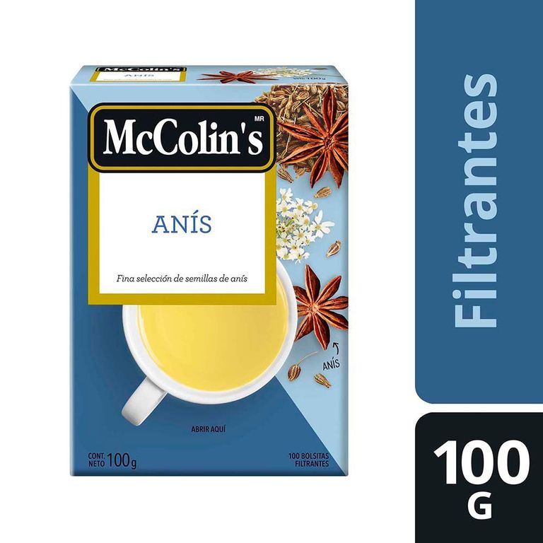Anís Mc Colins Caja 100 Sobres | Tottus Perú