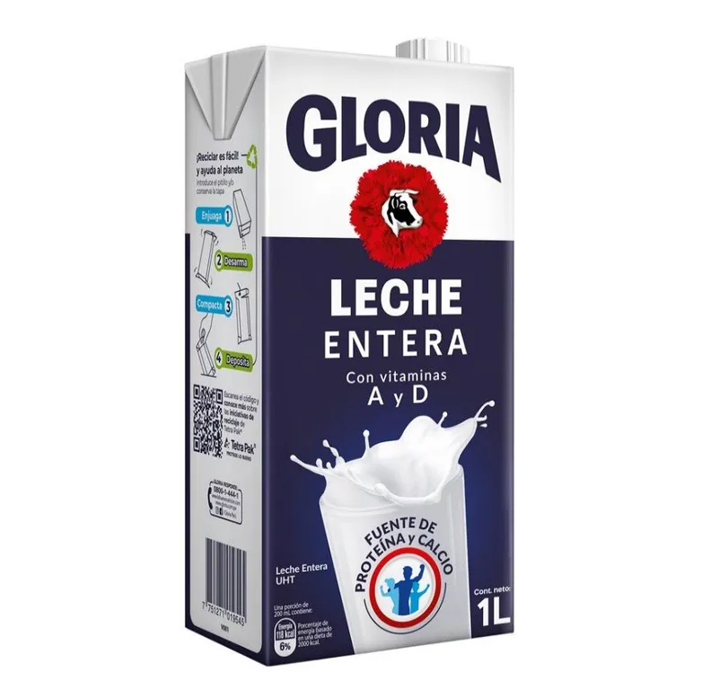Leche Fresca UHT Entera Gloria Caja 1 L | Tottus Perú