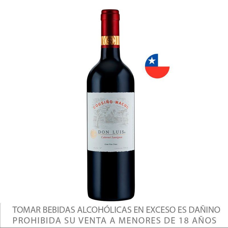 Vino Cousiño Macul Don Luis Cabernet Sauvignon Botella 750 mL | Tottus Perú