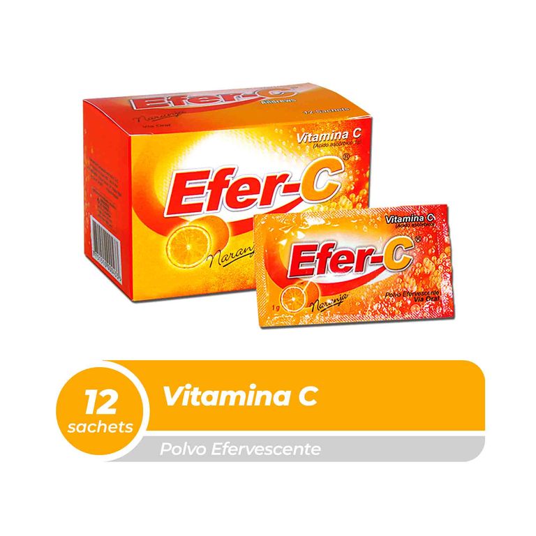 Efervescente Vitamina C Efer C Naranja Caja 12 Sobres | Tottus Perú