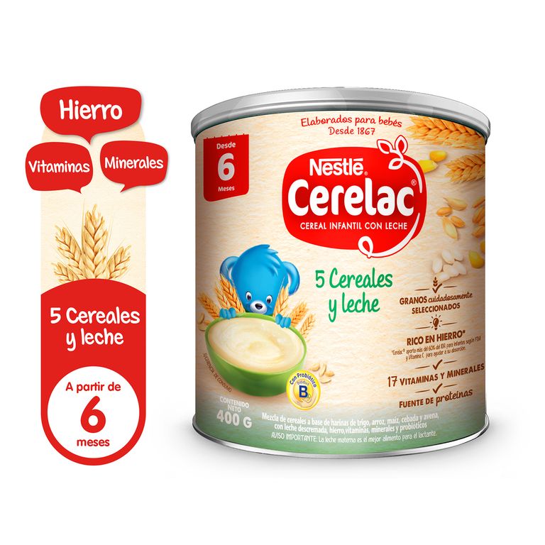 Cereal con Leche Nestlé Cerealac con Probióticos Lata 400 g | Tottus Perú