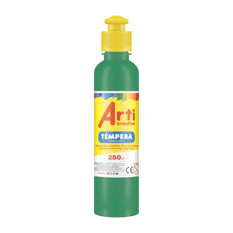 Tempera Arti Creativo Color Verde Envase 250 mL | Tottus Perú
