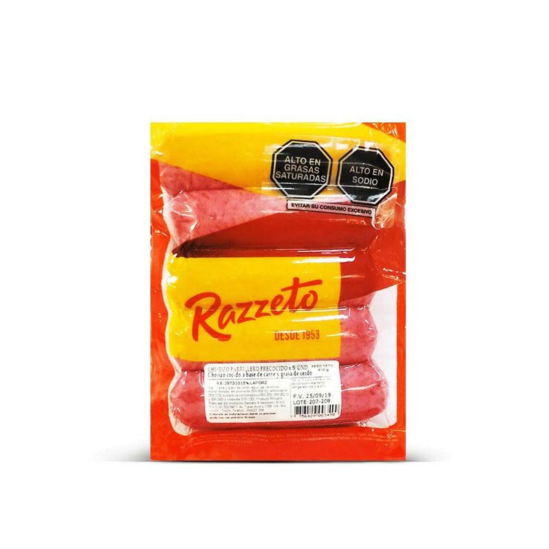 Chorizo Parrillero Razzeto Empaque 5 Und | Tottus Perú