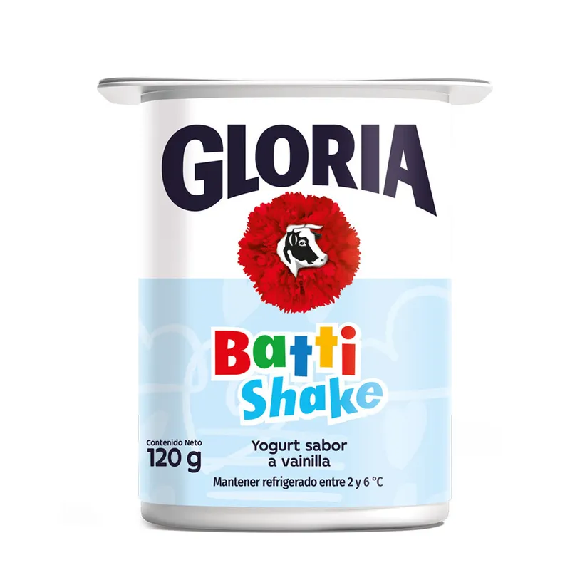 Yogurt Gloria Battishake Vainilla Envase 120 g | Tottus Perú
